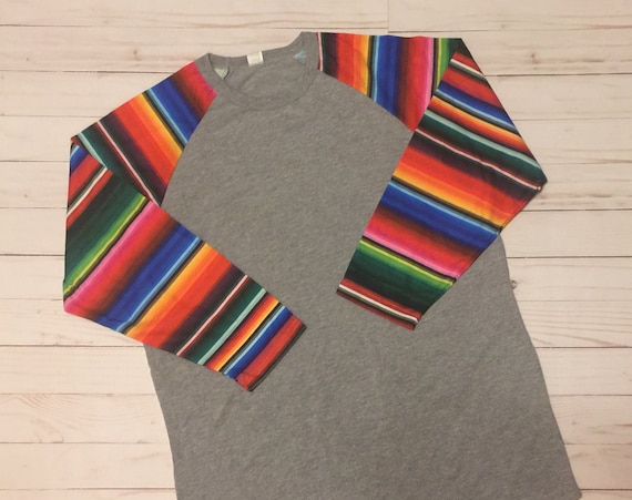 Serape Raglan Light Grey | Etsy