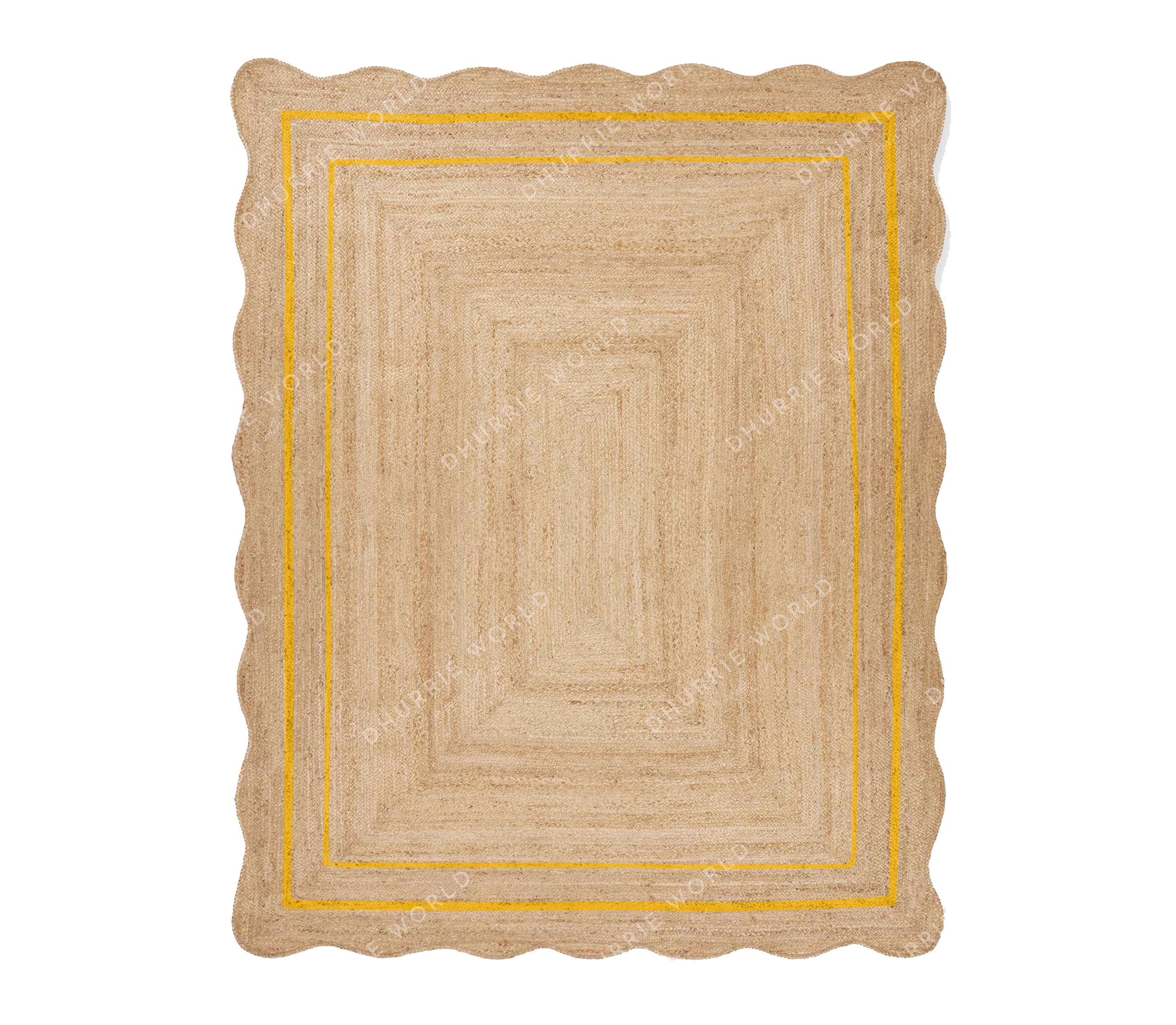 Scallop Jute Rug Natural Jute Wavy Edge Rug Scalloped Shape - Etsy