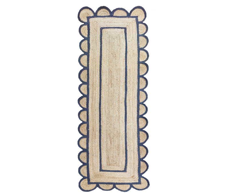 Scallop Runner Rug Jute Scalloped Rug Jute Runner Rug - Etsy