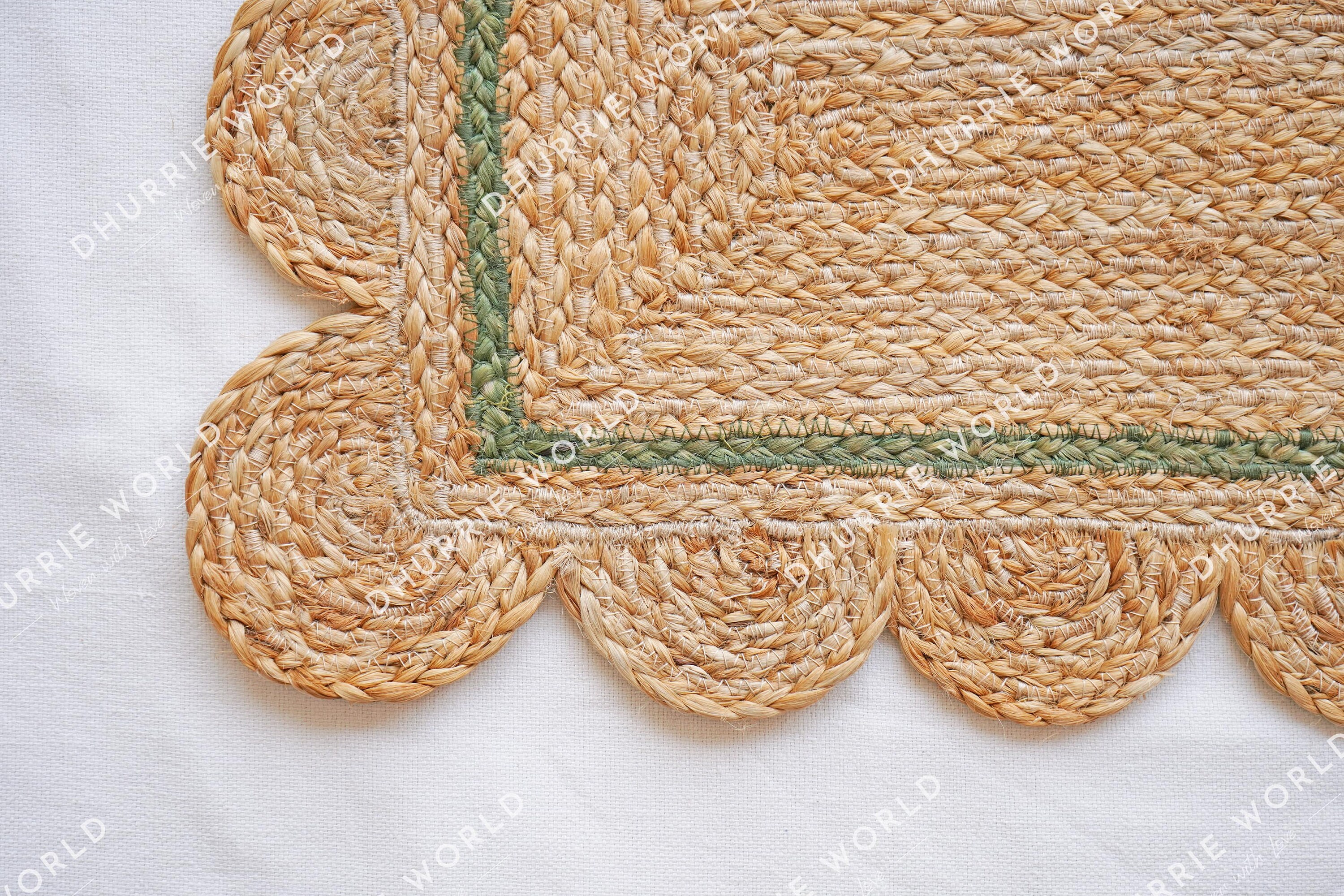 Scalloped Jute Placemats Farmhouse Natural Jute Placemat - Etsy