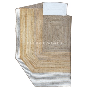 Jute Shape Rug, Modern Jute Rug, Irregular Shaped Rug, Indian Jute Area ...