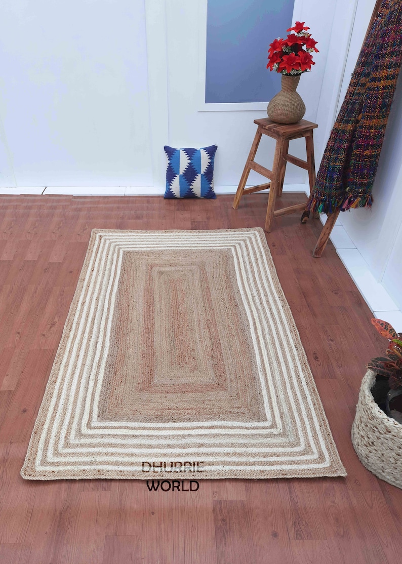 8x10 9x12 Natural Jute Braided Rug off White Jute Area Rug - Etsy