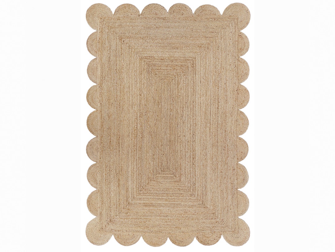 Natural Scalloped Jute Rug Scallop Pattern Rug Natural Jute - Etsy