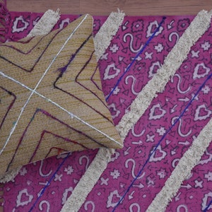 Pink Printed Rug 3x5 African Tribal Pattern Rug Handmade Dhurie Kilim ...