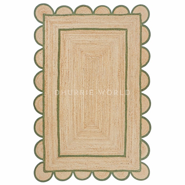 Solid Green Jute Rug - Etsy UK