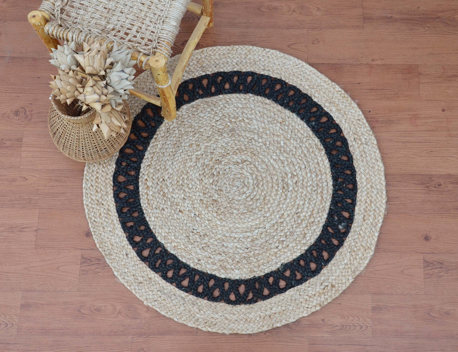 Circular Jute Rug Natural Fiber Rug Handmade Braided Rug Round - Etsy