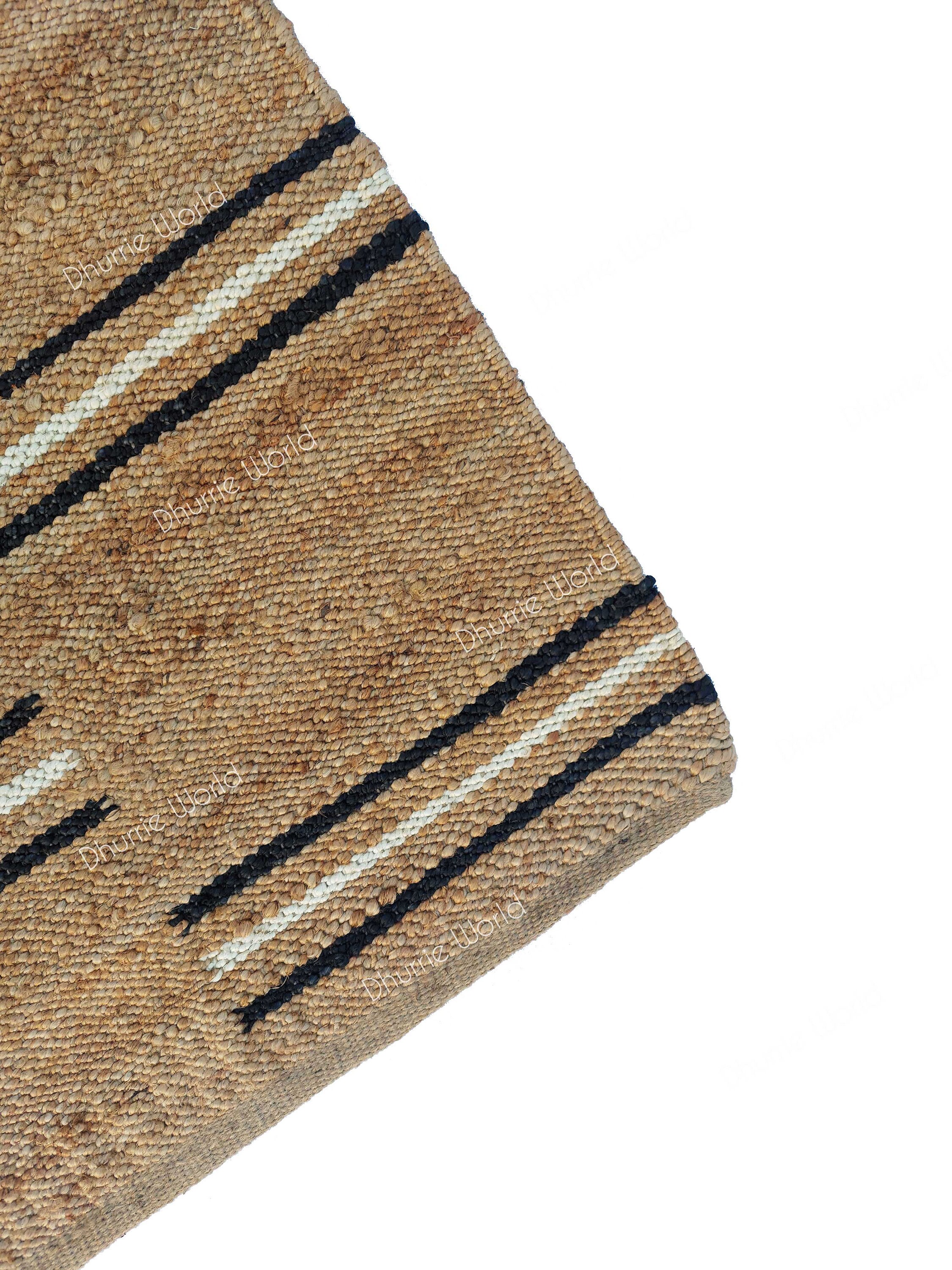 Bohemian Natural Jute Rug Stripe Pattern Area Rug Boho Jute - Etsy