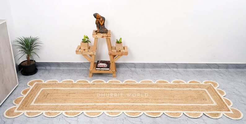 Scalloped Jute Runner Rug Jute Scallop Rug Jute Runner Rug - Etsy