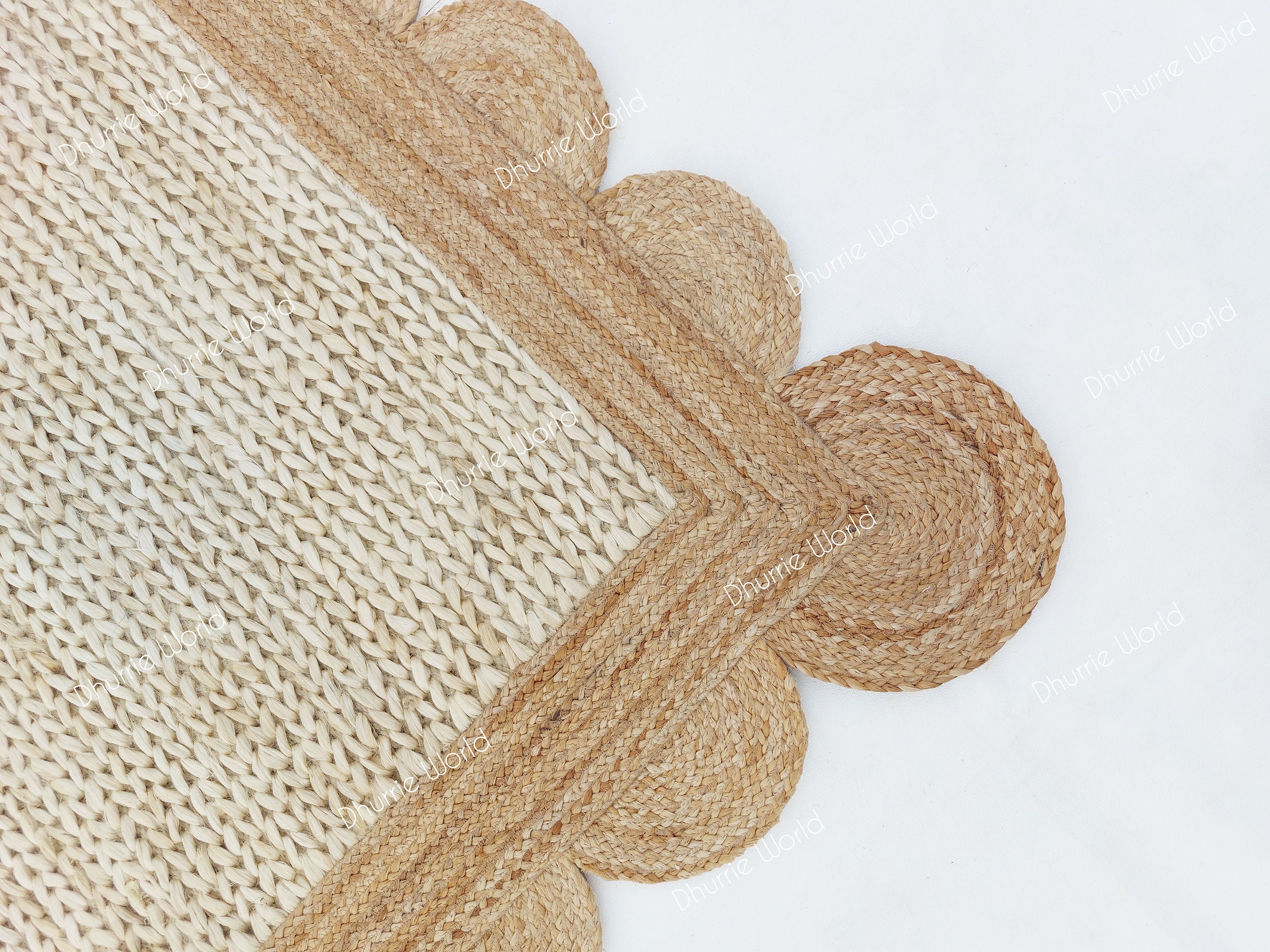 Scallop Pattern Jute Rug, Textured Jute Area Rug, Scalloped Jute Rug ...