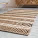 Custom Size Boho Jute Rug, Jute Runner Rug, Textured Stripe Rug ...