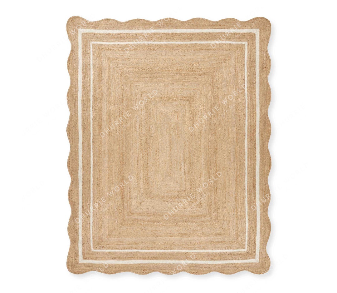 Natural Scalloped Jute Rug Scallop Pattern Rug Jute Shape - Etsy