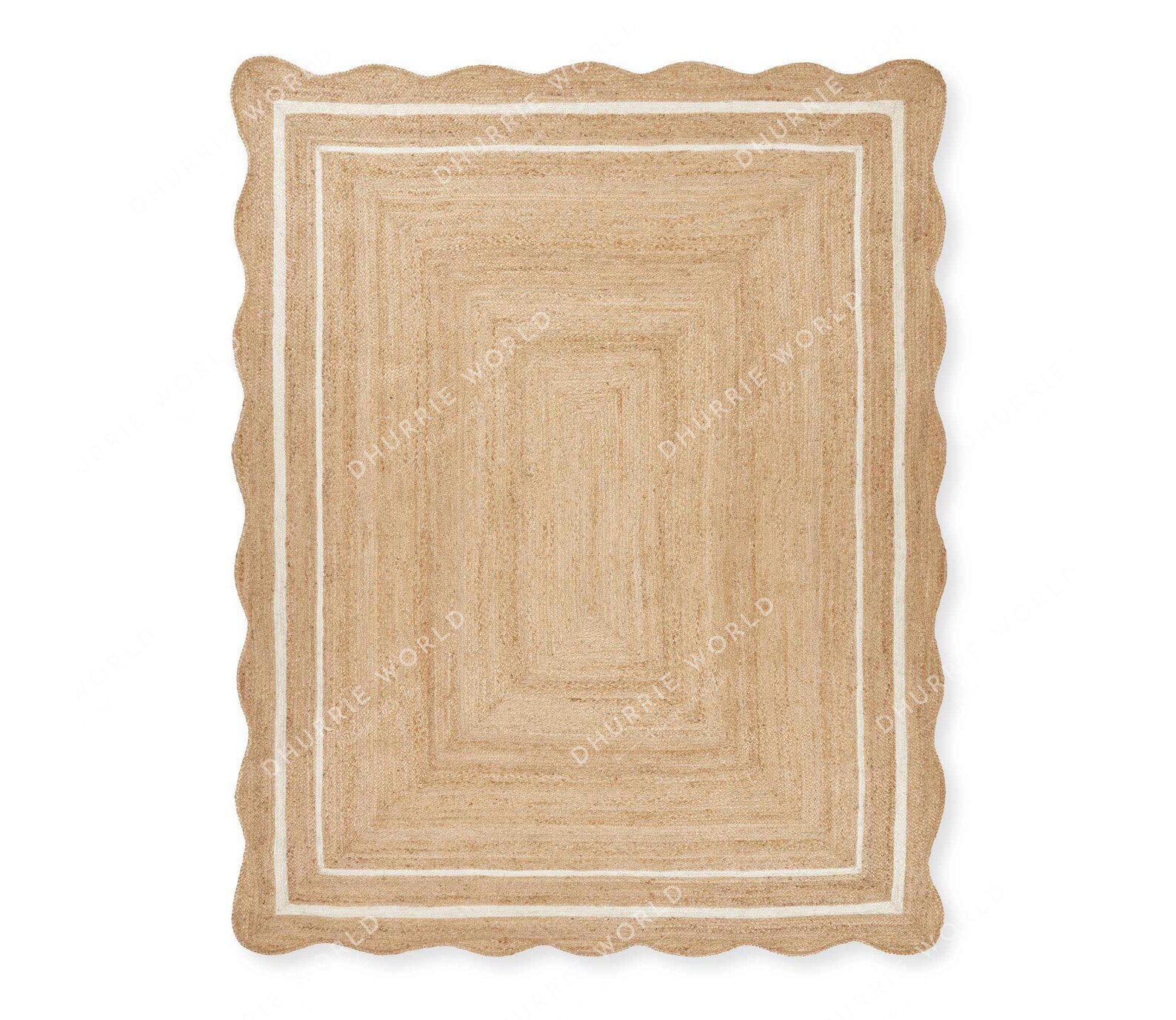 Natural Scalloped Jute Rug Scallop Pattern Rug Jute Shape - Etsy