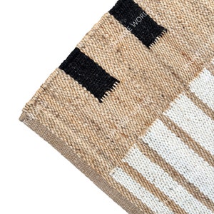 Natural Jute Area Rug, Striped Jute Rug, Custom Size Rug, Hallway ...