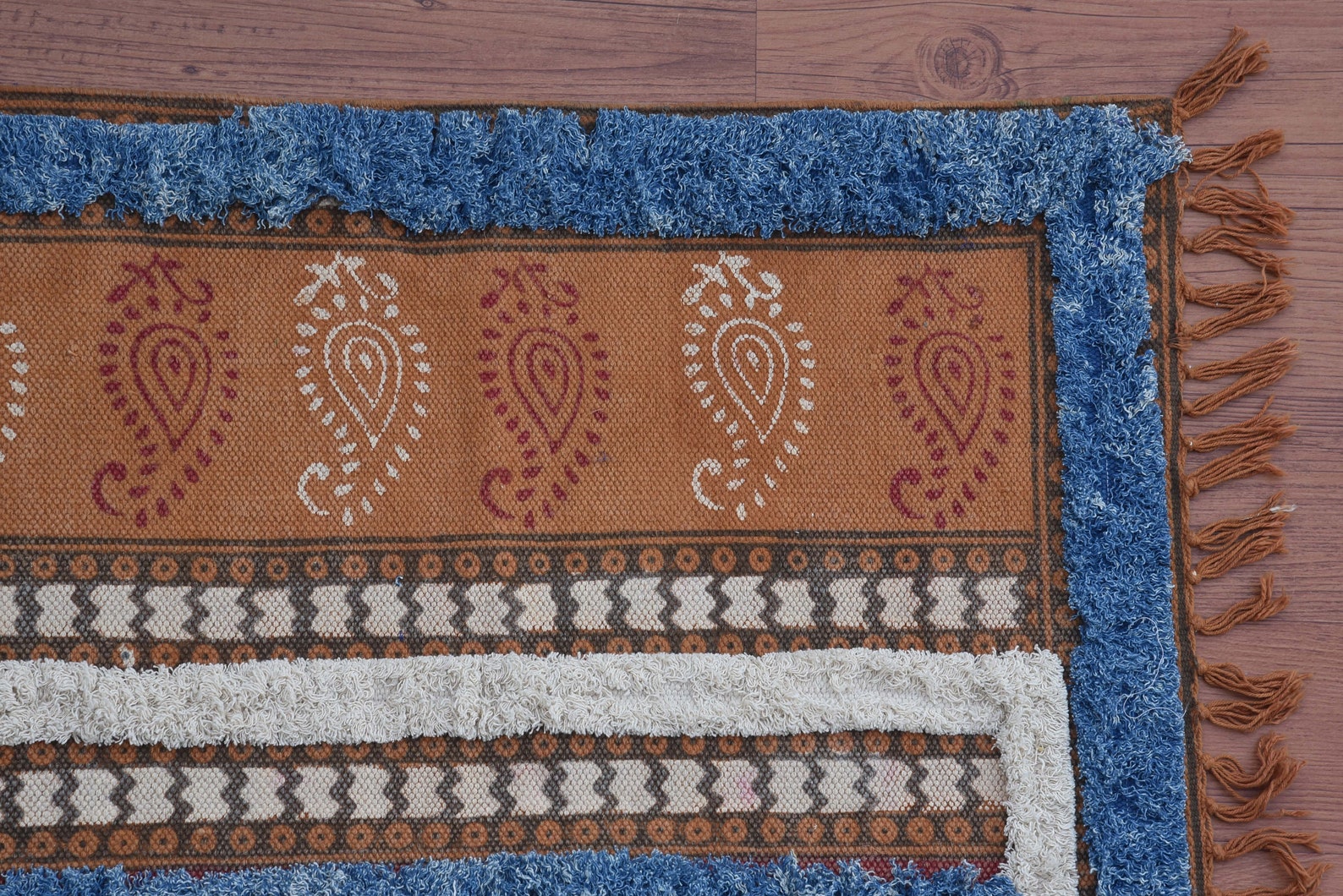 Block Printed Rug 34x60 Indian Tribal Rug Turkish Dhurrie | Etsy