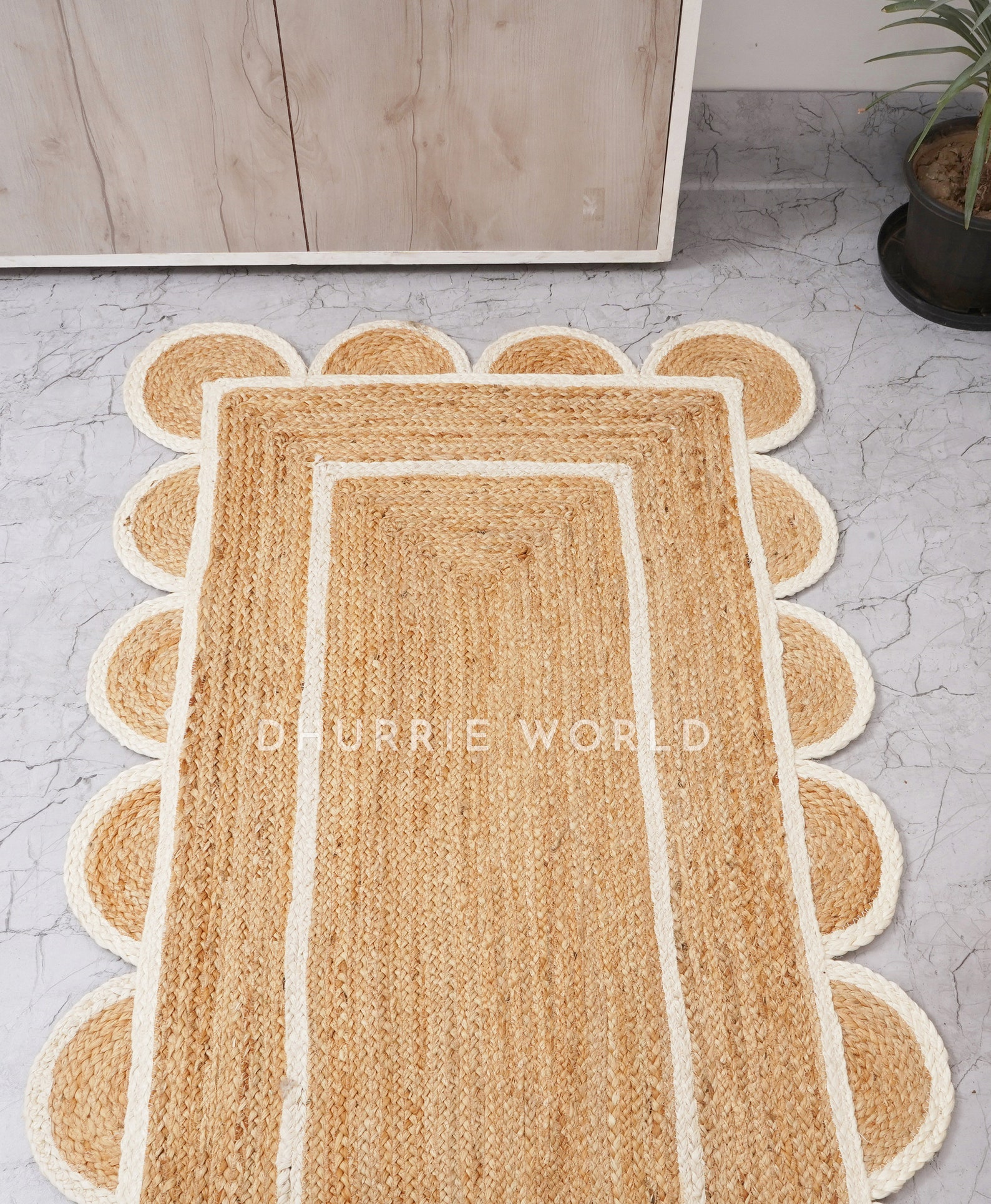 Scalloped Jute Runner Rug Jute Scallop Rug Jute Runner Rug - Etsy