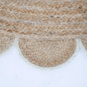 Natural Jute Scallop Round Rug, Eco Friendly Scalloped Edge Rug ...