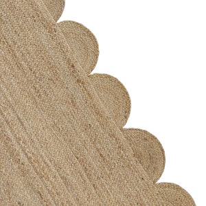 Scalloped Jute Rug, Natural Scallop Rug, Scalloped Edge Rug, Jute Area ...