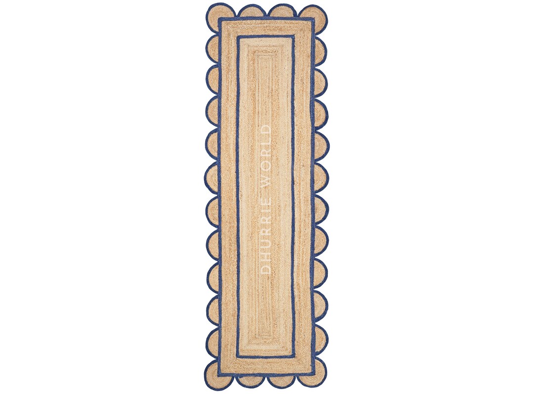 Scallop Runner Rug, Jute Scalloped Rug, Jute Runner Rug, Natural Jute ...