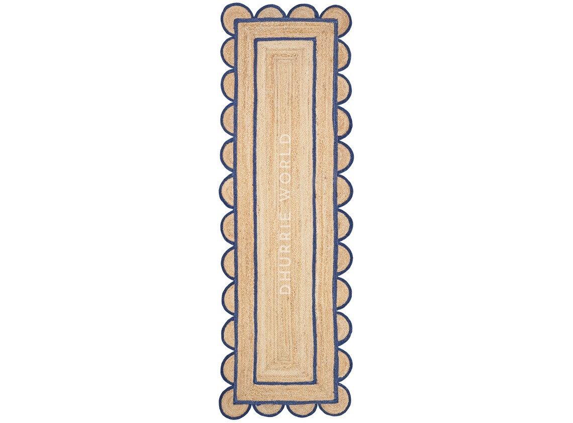 Scallop Runner Rug Jute Scalloped Rug Jute Runner Rug - Etsy