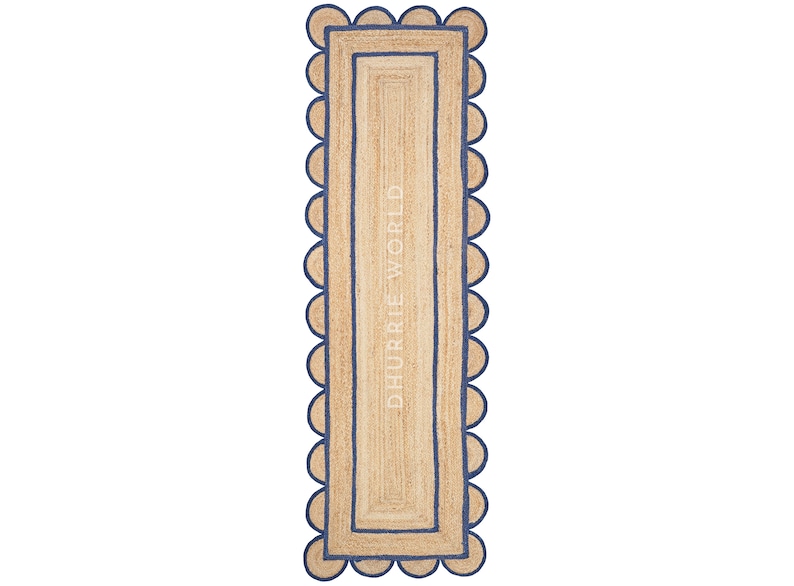 Scallop Runner Rug Jute Scalloped Rug Jute Runner Rug - Etsy