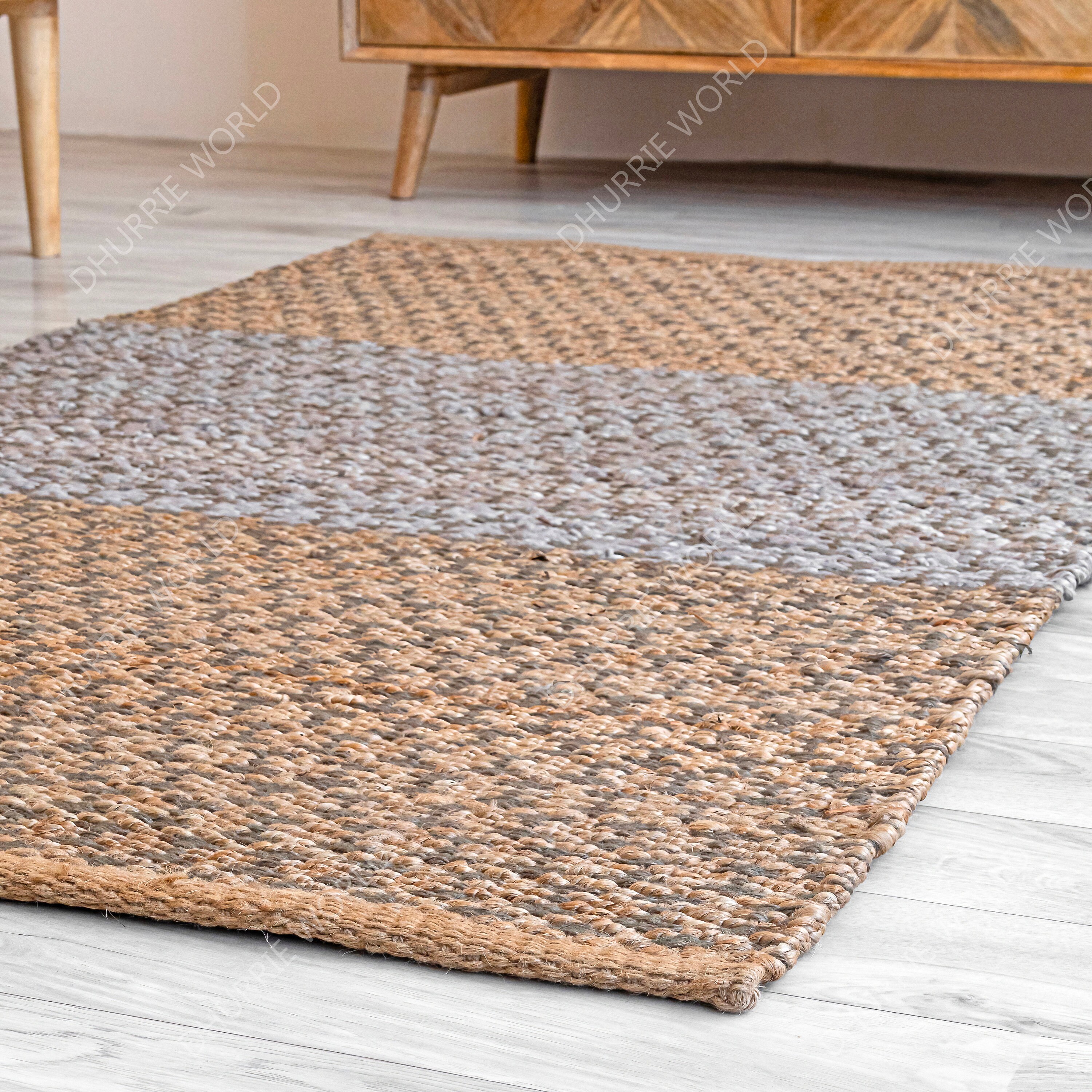 Boho Jute Rug, Jute Runner Rug, Textured Bohemian Rug, Natural Jute Rug ...