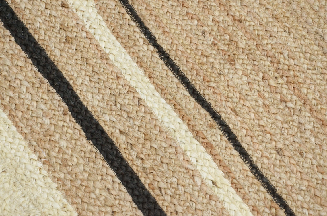 8x10 Black White Scallop Rug, Scalloped Jute Rug, Decorative Rug ...