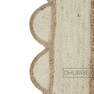 Off White Scalloped Jute Rug, Scallop Rug, Natural Jute Rug, Boho Rug ...
