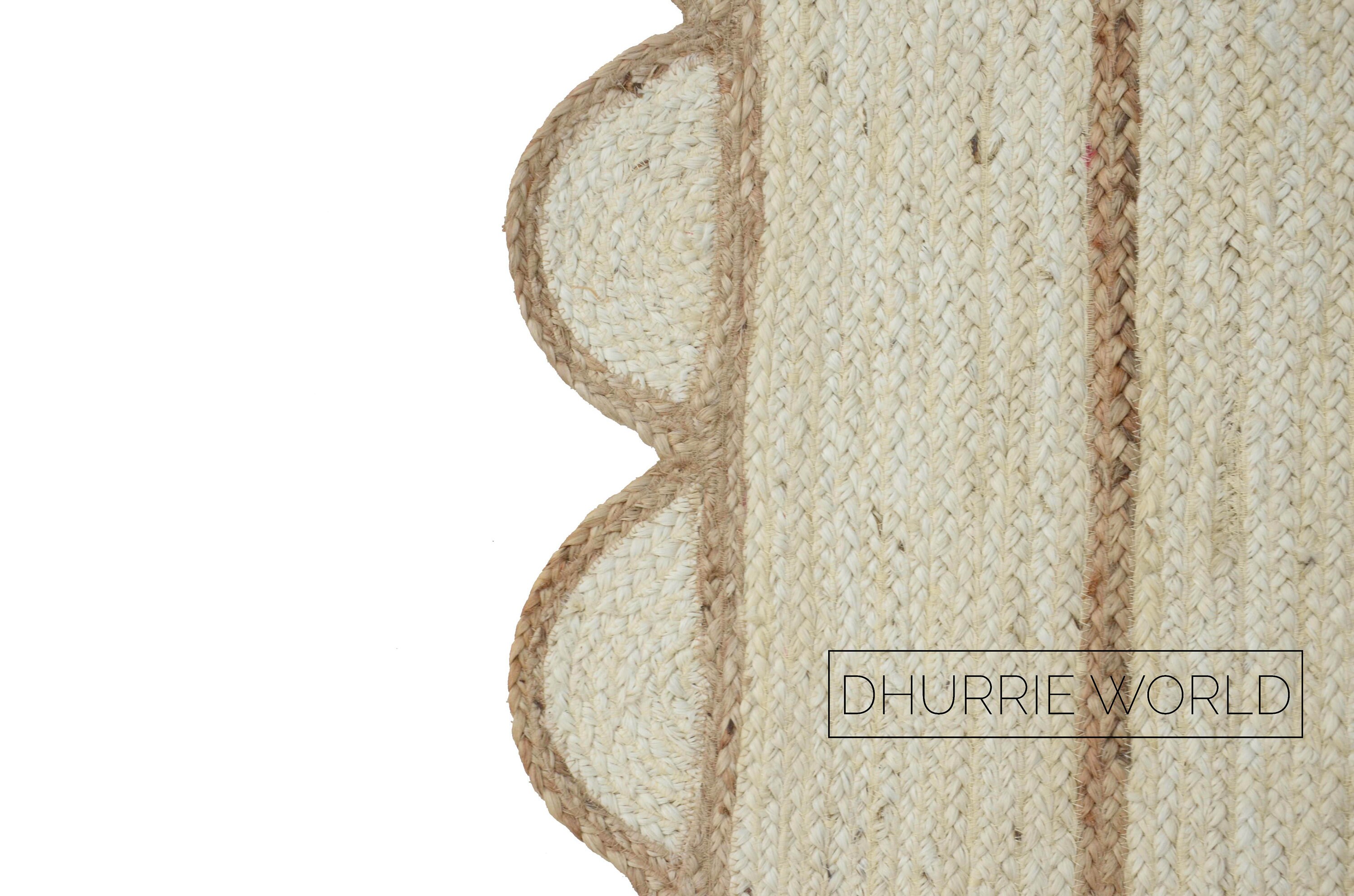 Off White Scalloped Jute Rug Scallop Rug Natural Jute Rug - Etsy