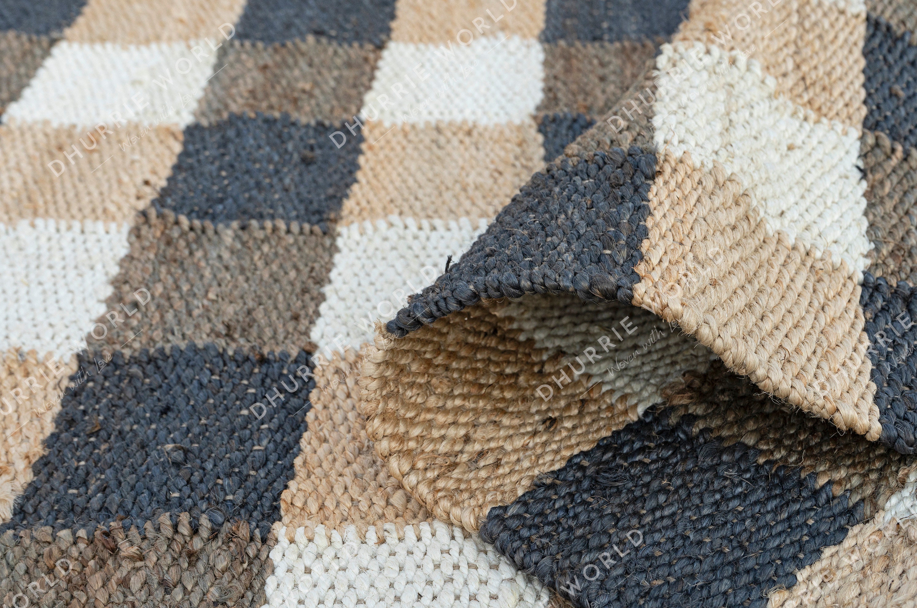 Checkered Jute Rug Natural Jute Rug Jute Runner Rug - Etsy