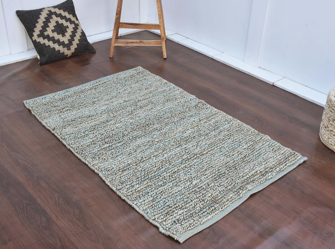 3x5 Feet Textured Natural Jute Area Rug Navy Jute Loop Rug - Etsy