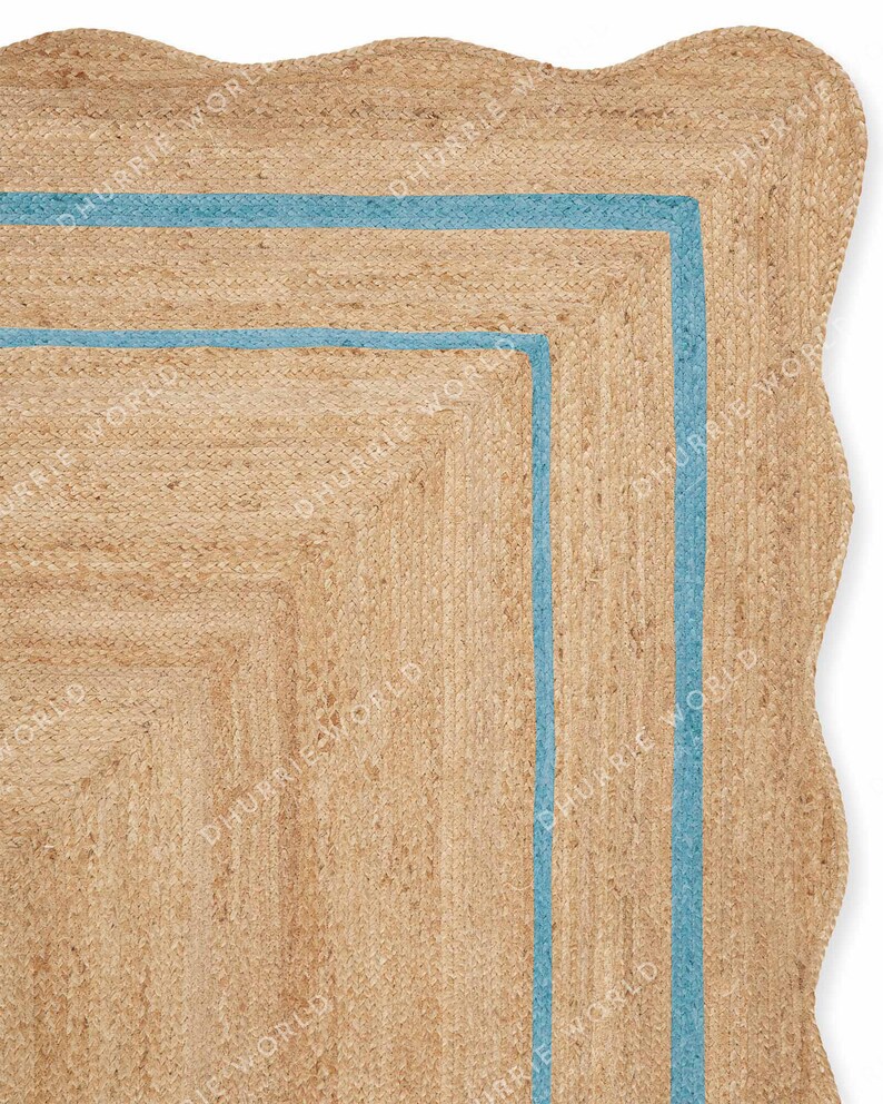 Wavy Scalloped Jute Rug Wave Edge Rug Scallop Edge Rug Boho - Etsy