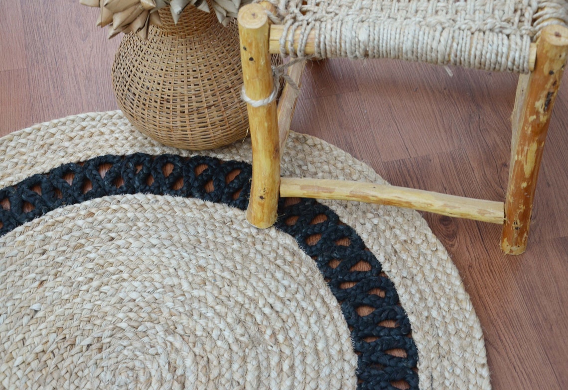 Circular Jute Rug Natural Fiber Rug Handmade Braided Rug Round - Etsy