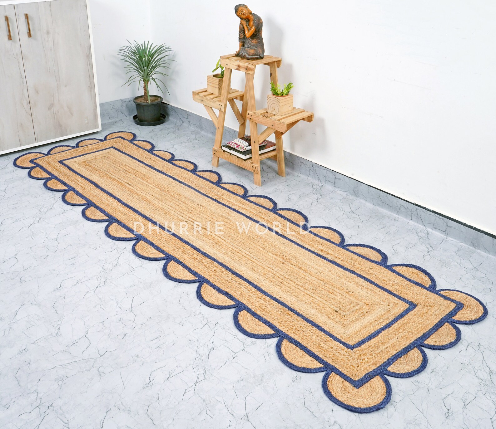 Scallop Runner Rug Jute Scalloped Rug Jute Runner Rug - Etsy