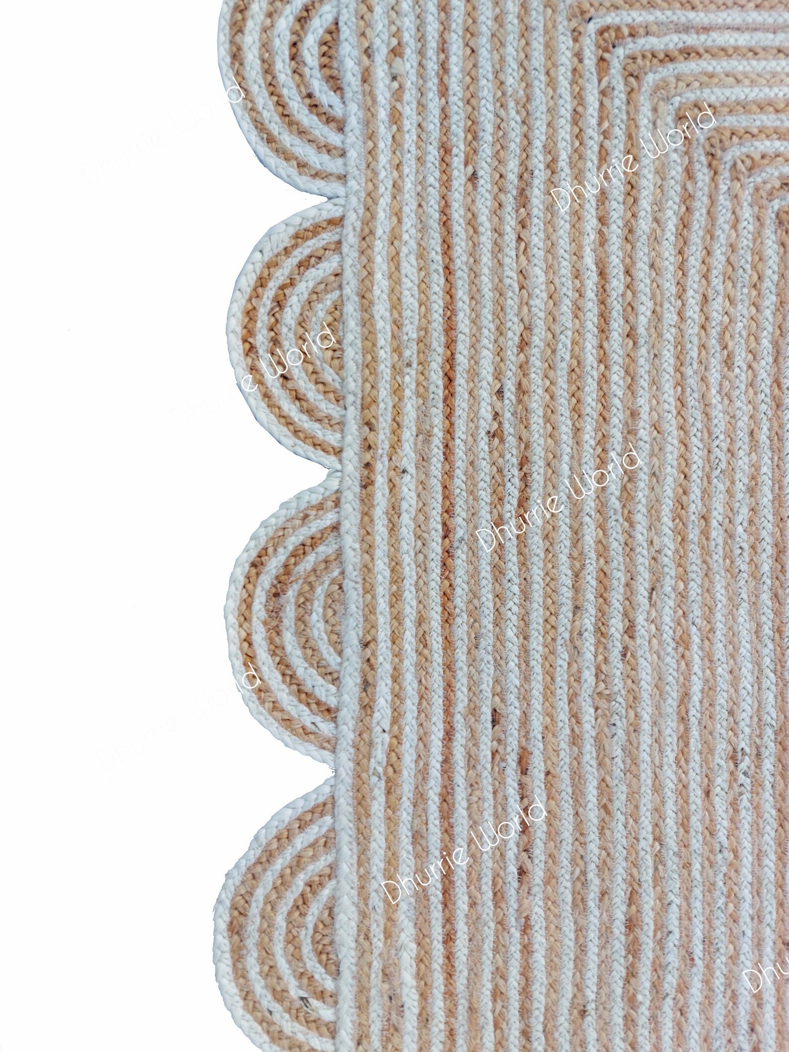 Scalloped Natural Jute Rug Scallop Edge Bohemian Jute Rug - Etsy