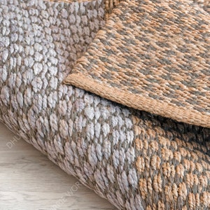 Boho Jute Rug, Jute Runner Rug, Textured Bohemian Rug, Natural Jute Rug ...