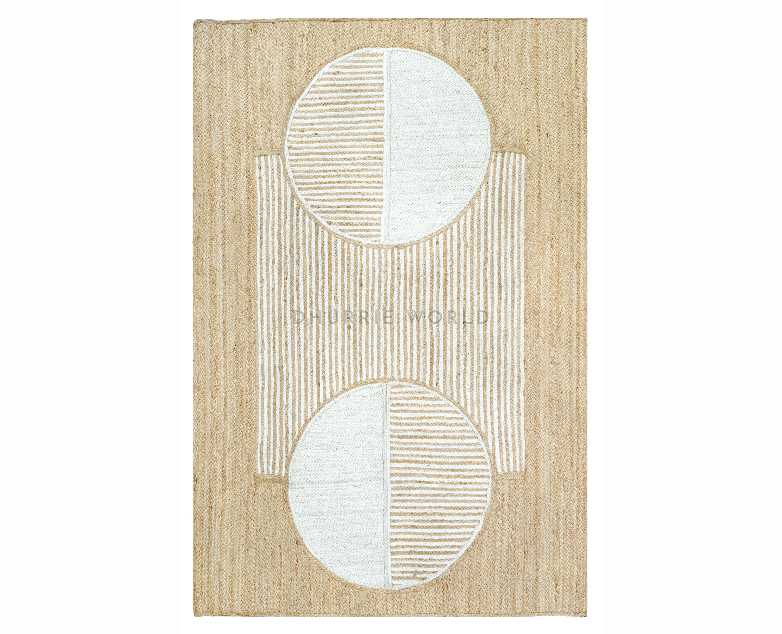 Modern Art Jute Rug, Natural Jute Area Rug, Boho Decor Rug, Custom Size ...
