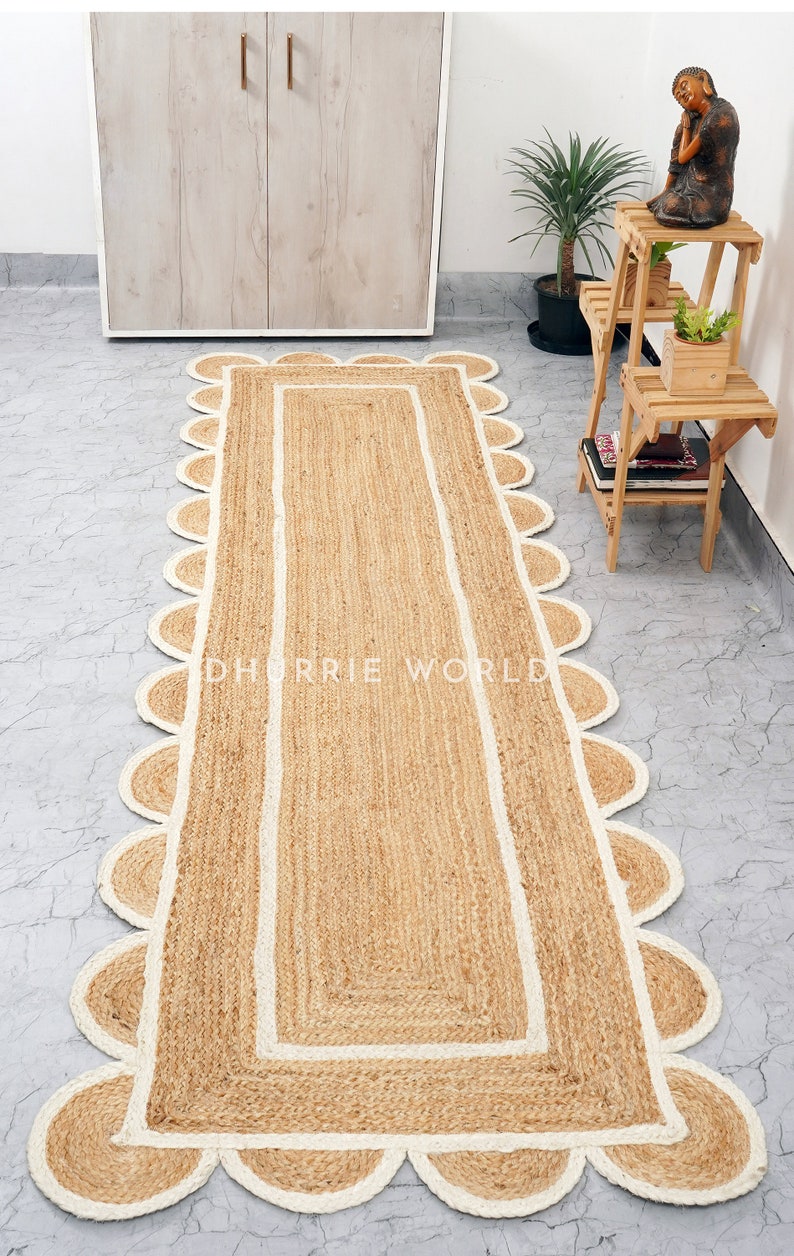 Scalloped Jute Runner Rug Jute Scallop Rug Jute Runner Rug - Etsy