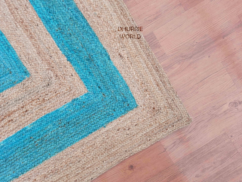 6x9 8x10 9x12 Blue Jute Braided Rug Natural Jute Area Rug - Etsy