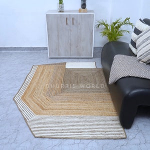 Jute Shape Rug, Modern Jute Rug, Irregular Shaped Rug, Indian Jute Area ...