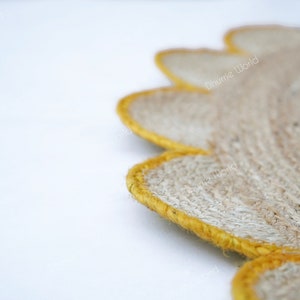 Natural Jute Scallop Round Rug, Designer Bohemian Jute Area Rug, Eco ...