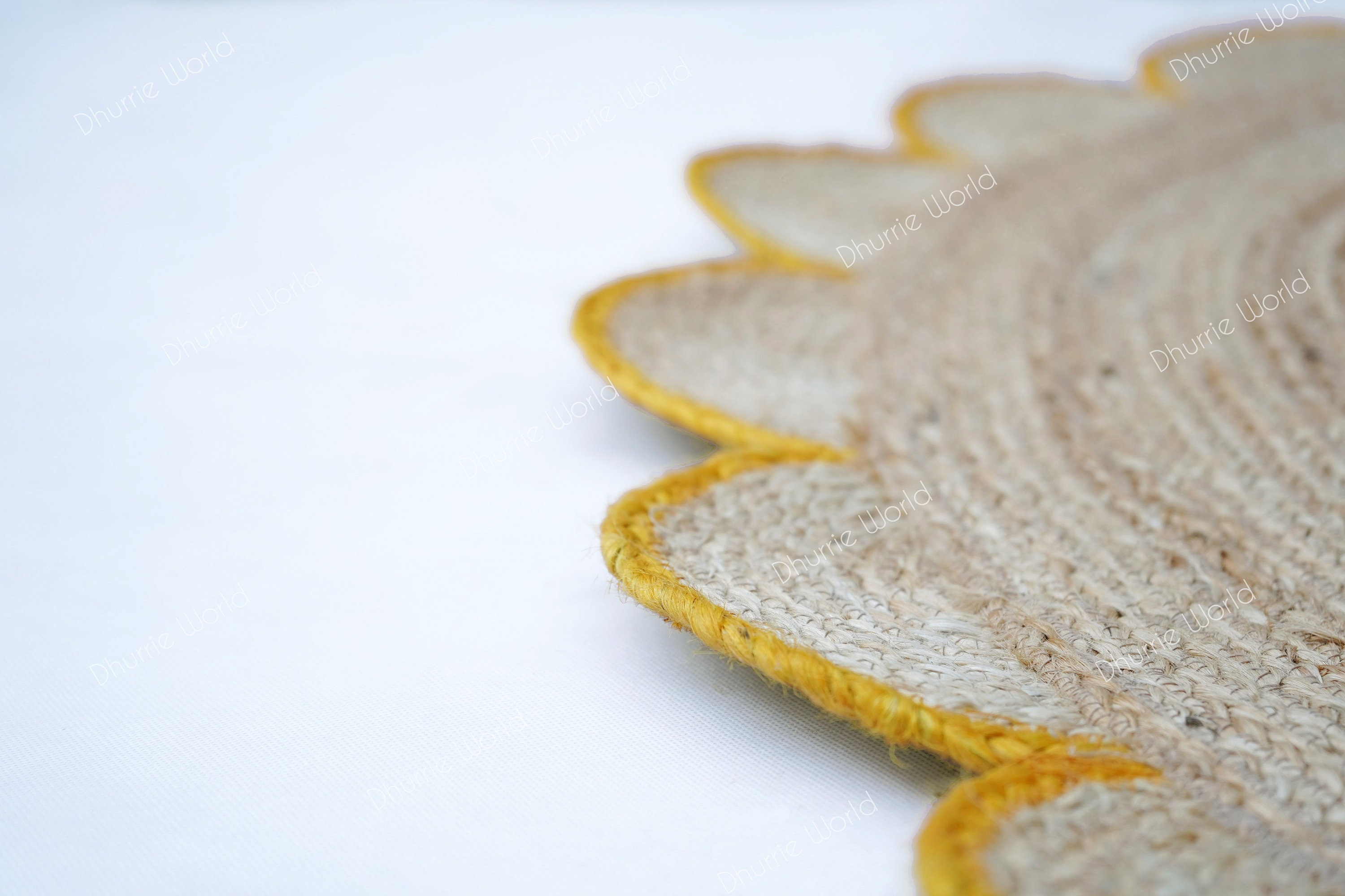 Natural Jute Scallop Round Rug Designer Bohemian Jute Area | Etsy