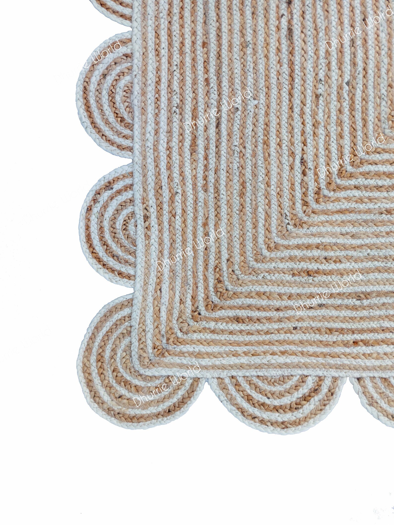 Scalloped Natural Jute Rug Scallop Edge Bohemian Jute Rug - Etsy