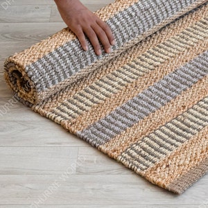 Natural Jute Rug, Boho Jute Rug, Custom Size Rug, Hallway Runner ...