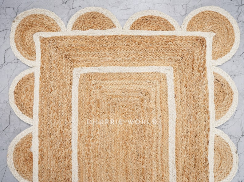 Scalloped Jute Runner Rug Jute Scallop Rug Jute Runner Rug - Etsy
