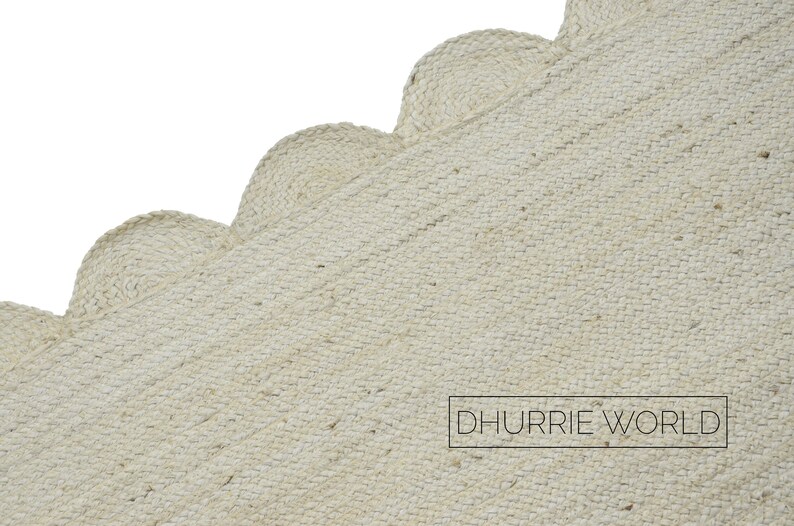 Off White Scalloped Jute Rug Scallop Pattern Rug Natural - Etsy