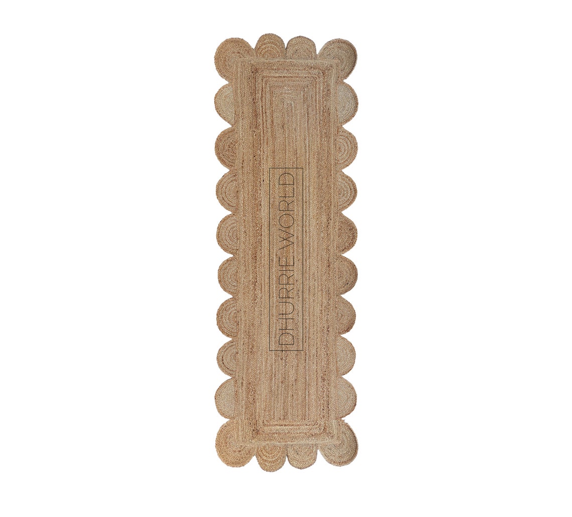 Scalloped Runner Rug Jute Scallop Rug Jute Runner Rug - Etsy