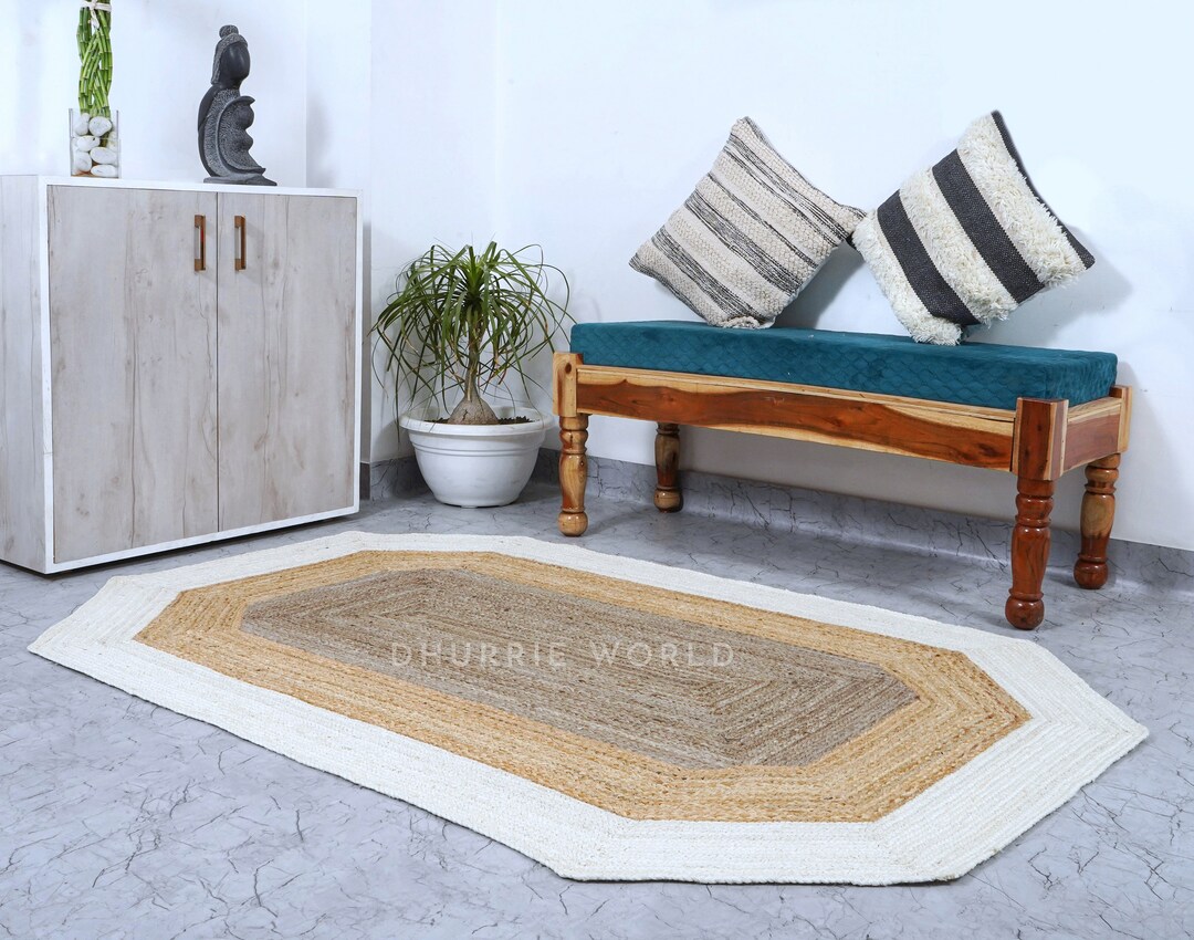 Modern Jute Rug, Irregular Shaped Rug, Jute Shape Rug, Indian Jute Area ...