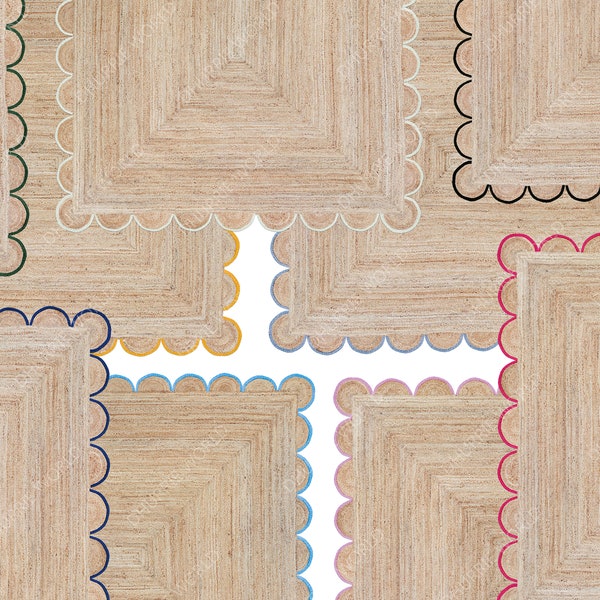 2x3 Rug Scallop Jute - Etsy