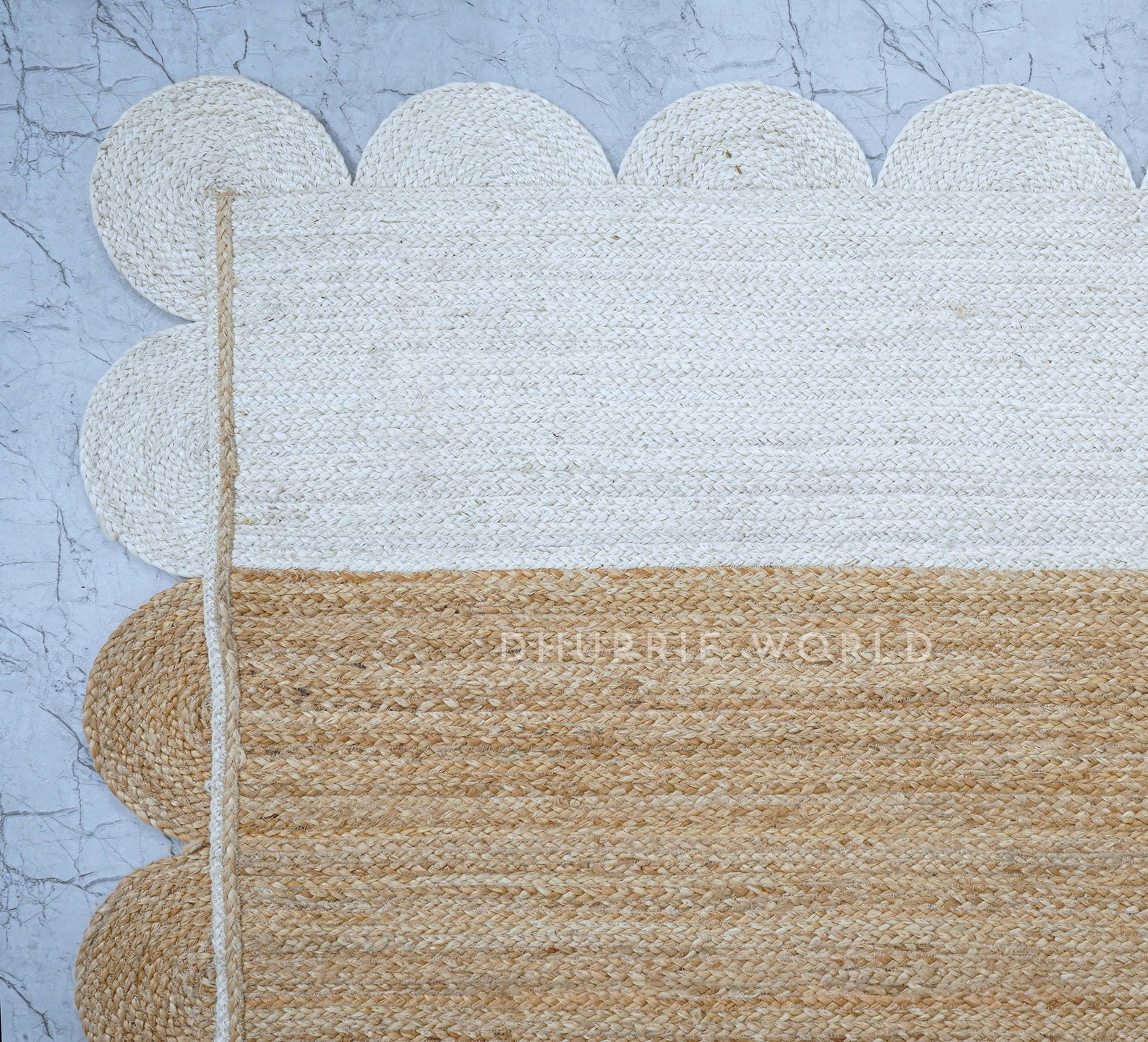 Natural Jute Scallop Rug Scalloped Jute Rug Boho Jute Rug - Etsy