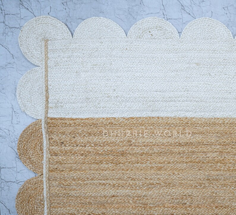 Natural Jute Scallop Rug Scalloped Jute Rug Boho Jute Rug - Etsy